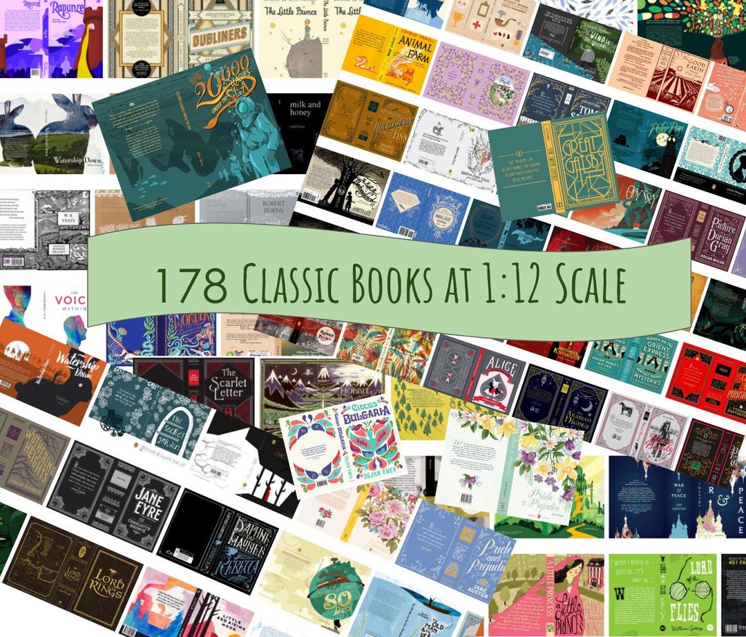 178 Classic Literature and Poetry Printable Mini Books, 1:12 Scale ...