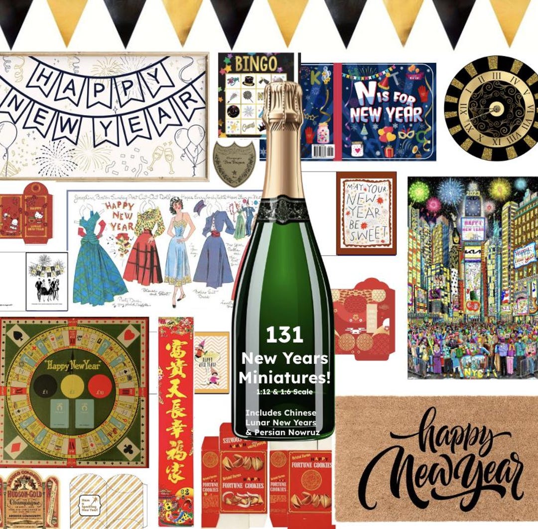 131 NEW YEARS Dollhouse Miniatures Includes Chinese Lunar New Year ...