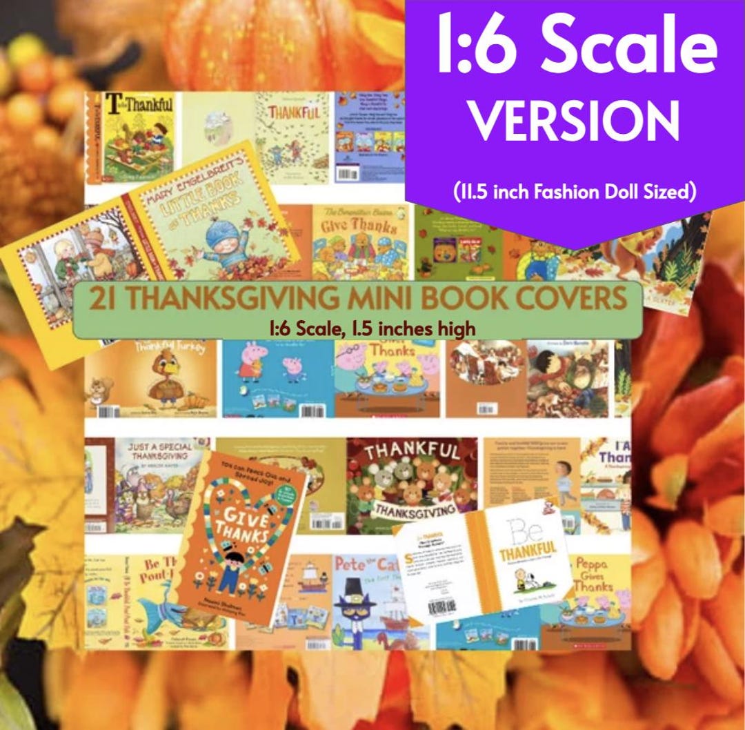 21 Thanksgiving Mini Book Covers in 1:6 Scale for Fashion Dolls Etc PDF ...