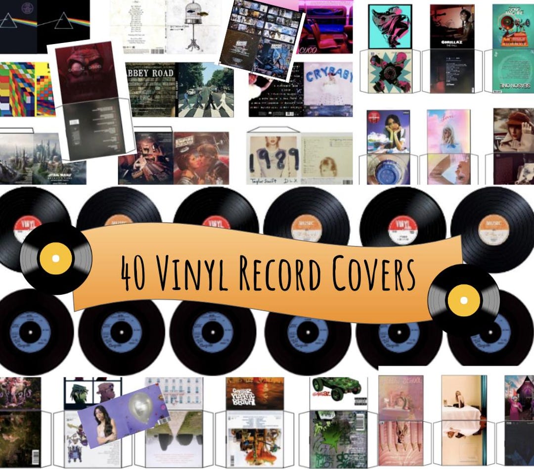 40 Mini Vinyl Record Album Covers, 1:12 Dollhouse Miniature Scale PDF ...
