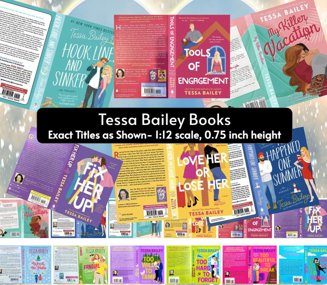 21 Tessa Bailey Mini Book Covers Tiny Books for Anxiety Bookshelf ~mini ...