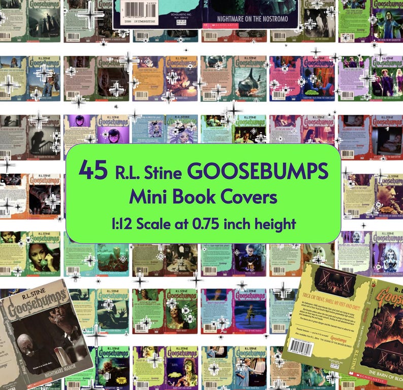 45 RL Stine GOOSEBUMPS Mini Book Covers in 1:12 Scale (PDF Printable ...