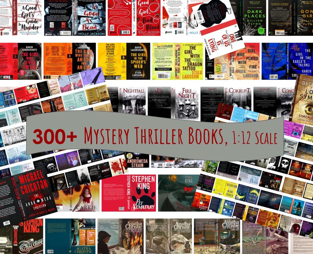 327 Thriller Mystery Mini Book Covers! 1:12 Book Covers Printable PDF ...