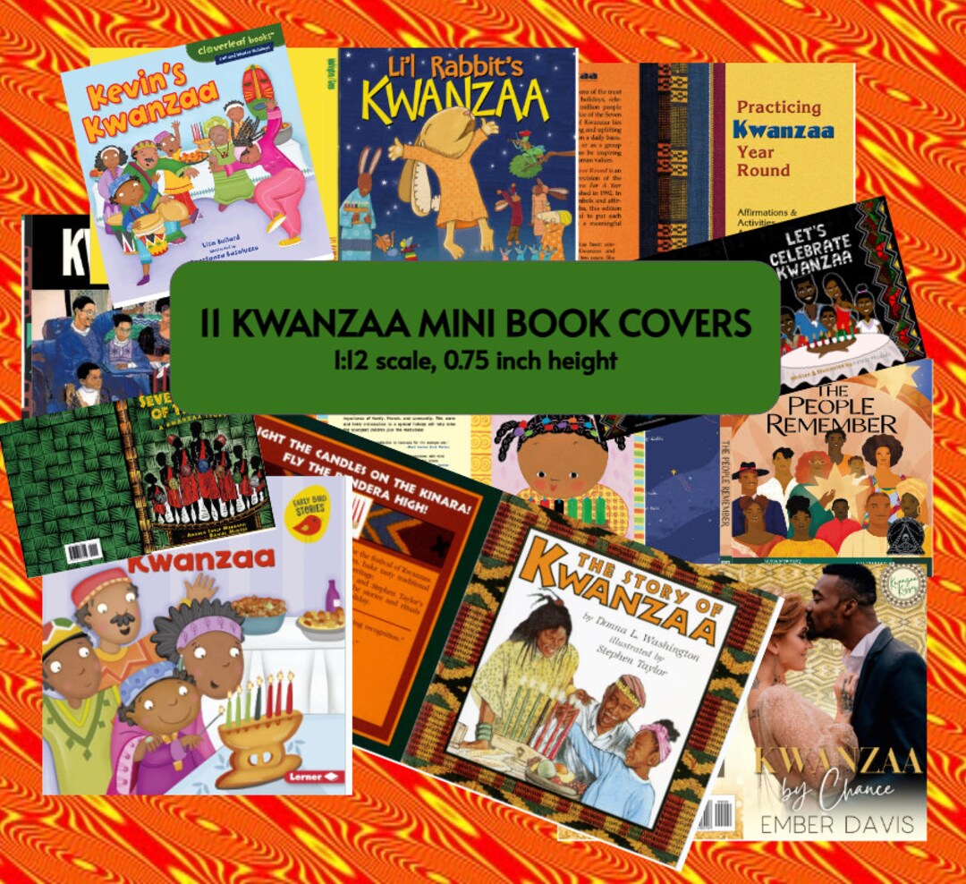 11 Kwanzaa Mini Book Covers- Holiday Tiny Books, Anxiety Bookshelf ...