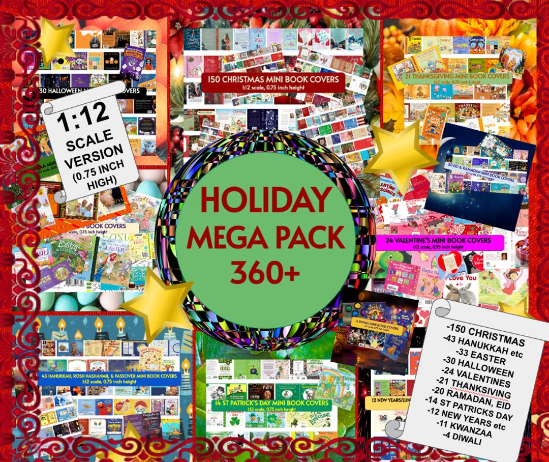 360 HOLIDAY MEGA Printable Mini Book Covers Christmas Hanukkah ...