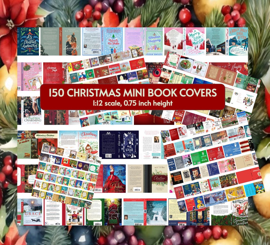 150 Christmas Printable Mini Book Covers- Holiday Book Nook Tiny Books ...