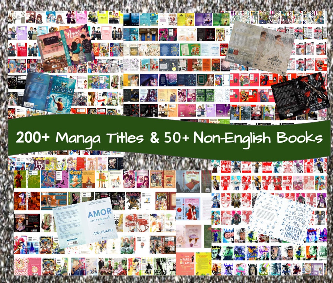 200 Manga Anime Mini Book Covers for Book Nooks, Anxiety Bookshelf ...