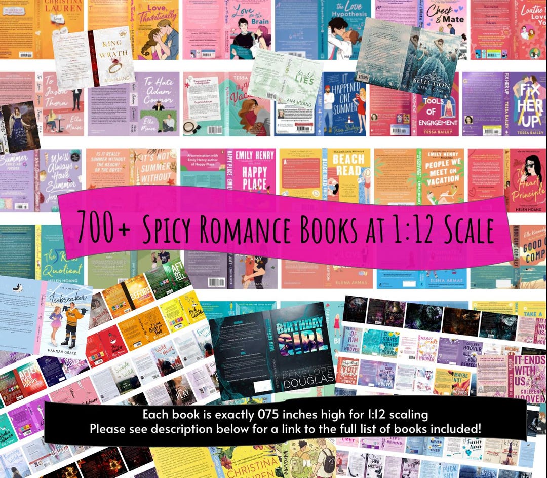 746 Spicy Romance Smut Mini Book Covers – 1:12 Scale Dollhouse (printable PDF) - Etsy