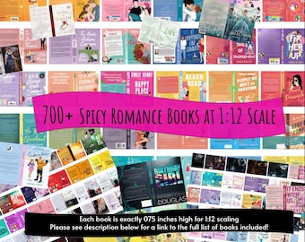 24 Printable Mini Book Covers 1:12 Scale Contemporary Romance Books ...