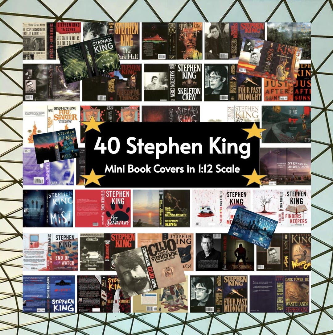40 STEPHEN KING Horror Mini Book Covers in 1:12 Scale (PDF Printable ...