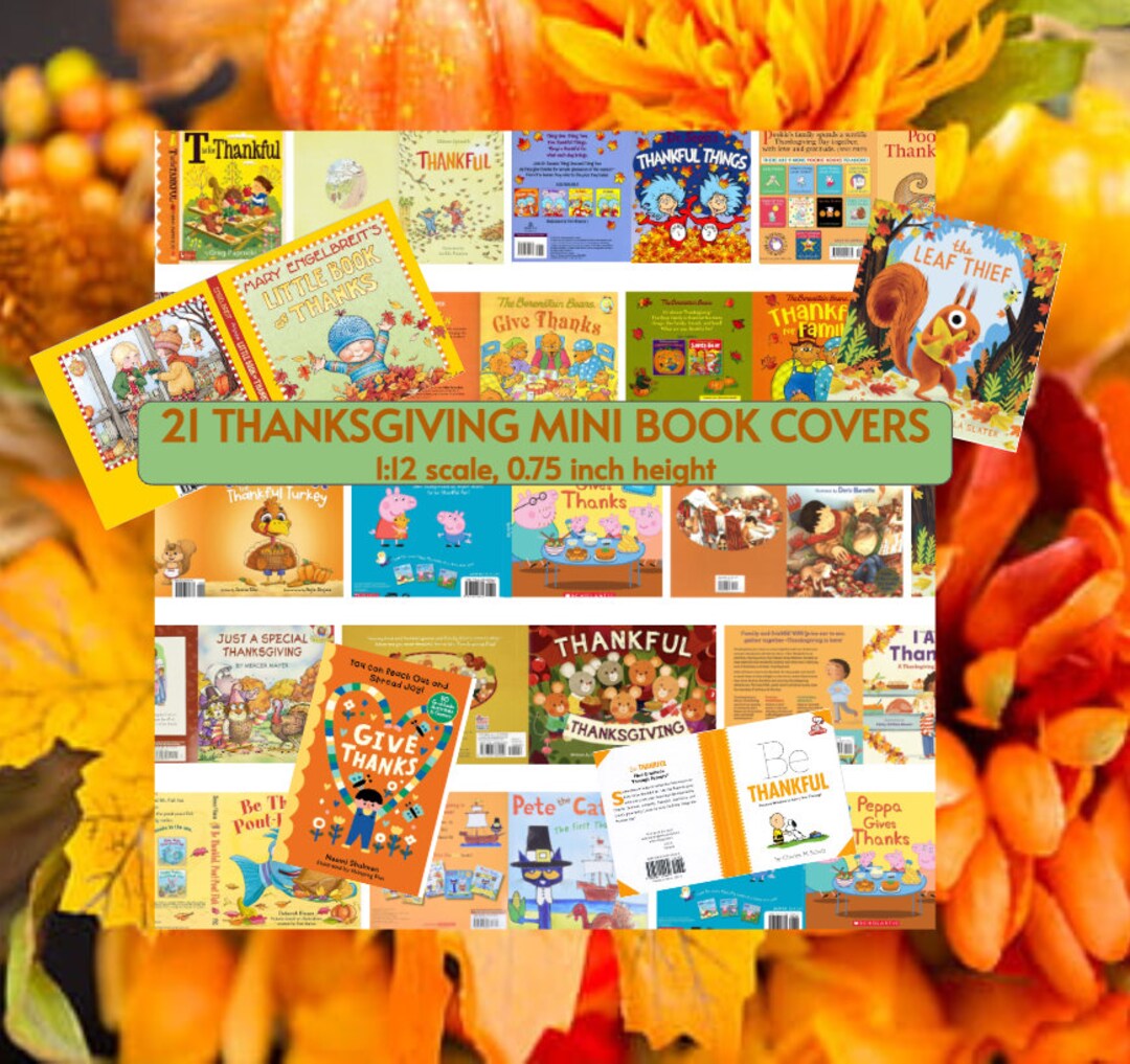 21 THANKSGIVING Mini Book Covers- Holidaytiny Books for Anxiety ...