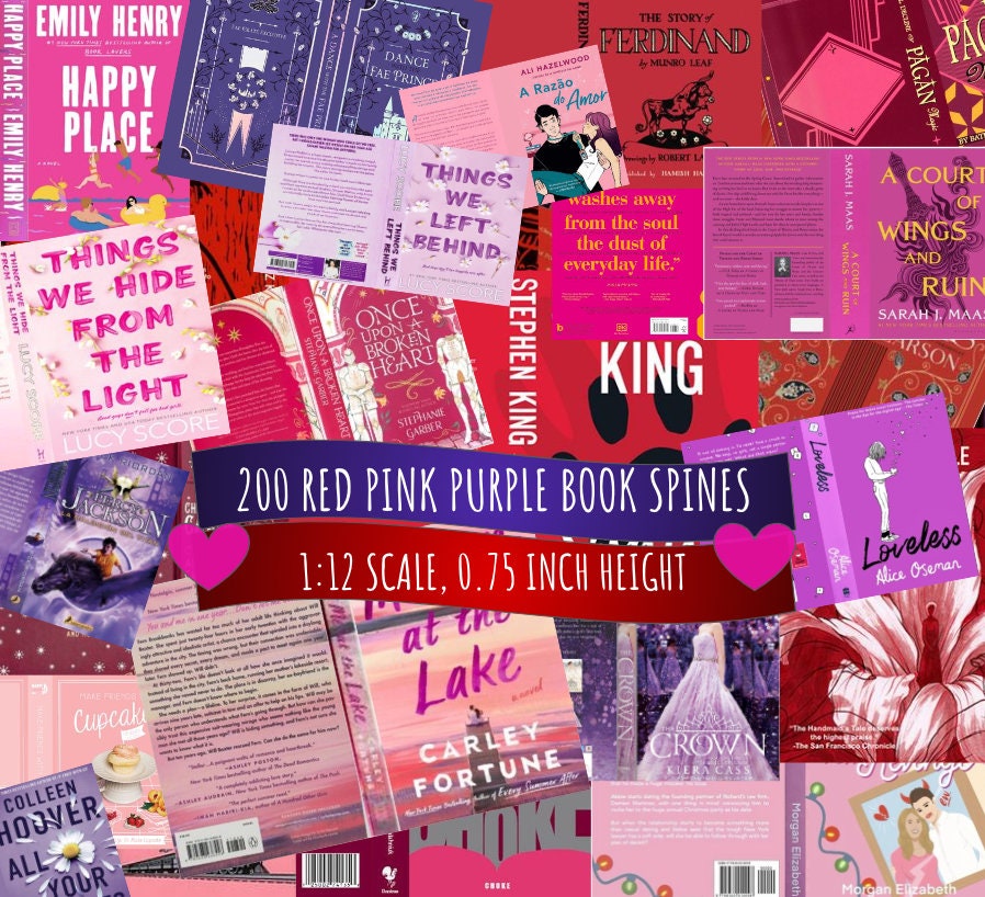 200 Mini Book Covers by Spine Color RED, PURPLE, & PINK perfect for ...