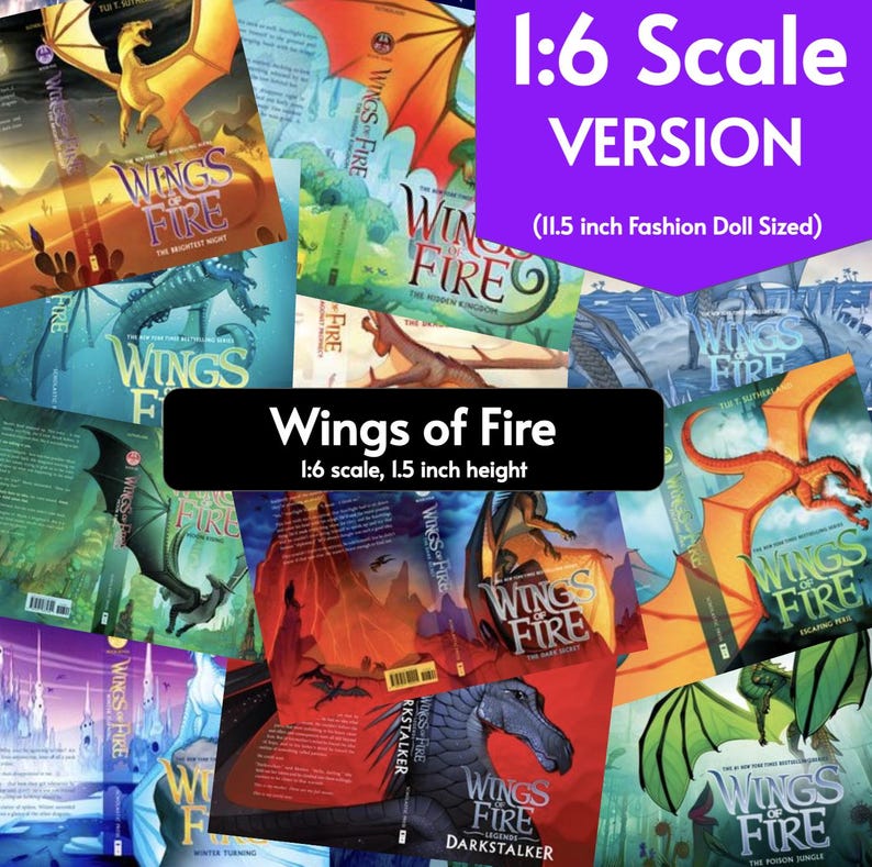 11 Wings of Fire Fantasy Mini Book Covers- 1:6 Scale for Fantasy ...
