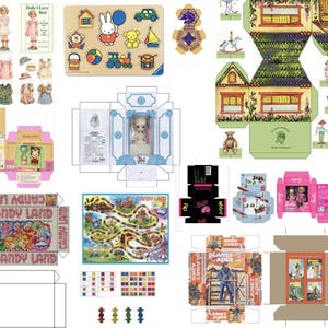 225 Miniature Toys & Game Boxes in 1:12 Scale Vintage and Modern ...