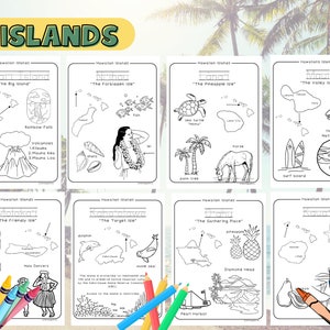 Hawaii-the 50 States-coloring Pages-learning + Fun-facts Sheet Included ...