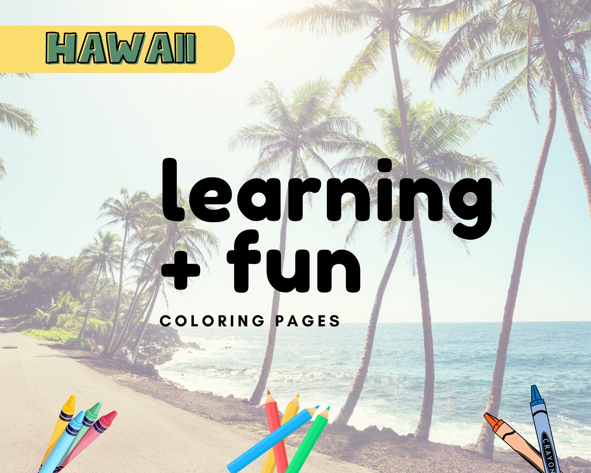 Hawaii-the 50 States-coloring Pages-learning + Fun-facts Sheet Included ...