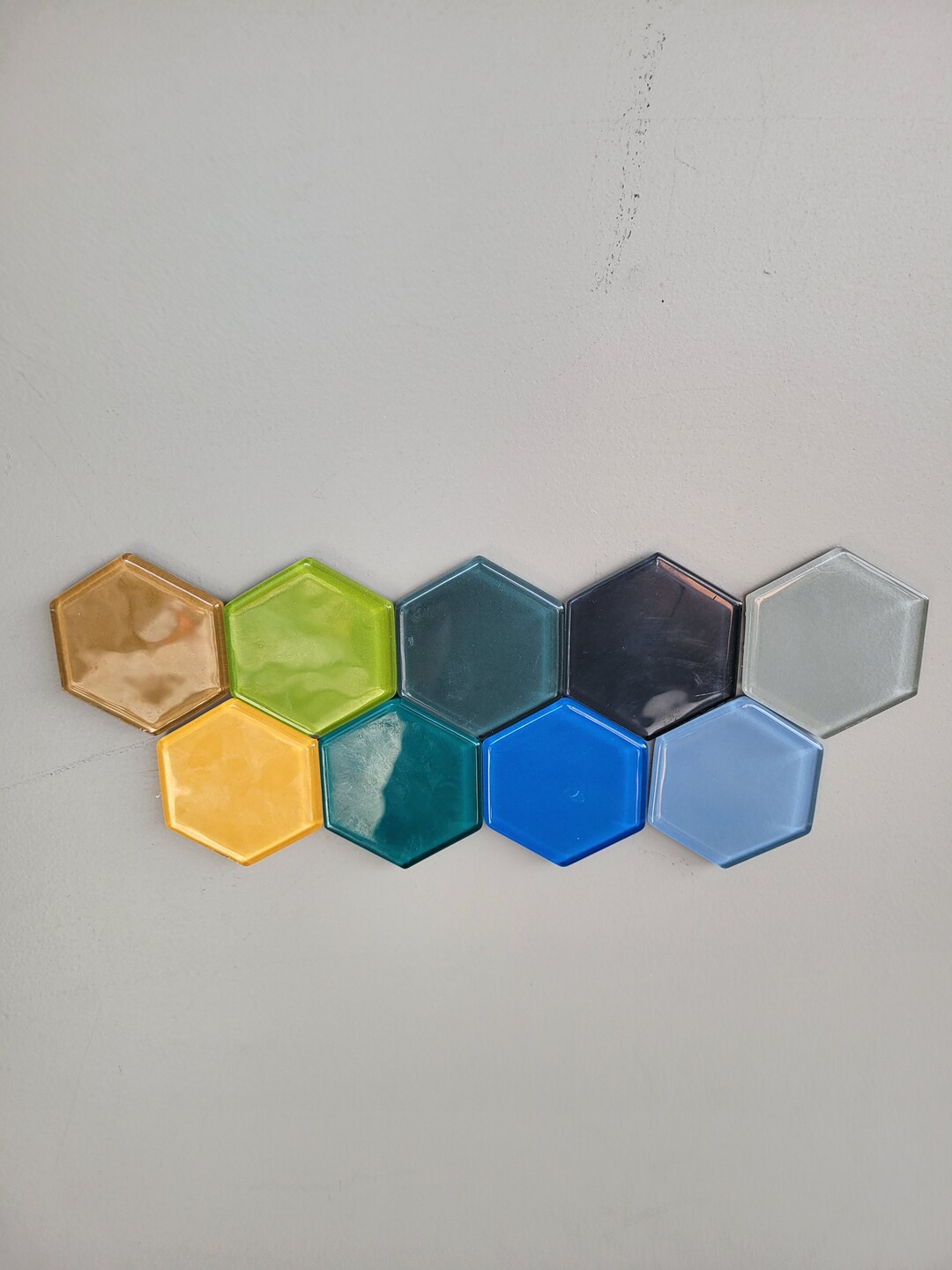 Magnets | Glass | 2" Hexagon | Glossy Brightly Colored - Etsy