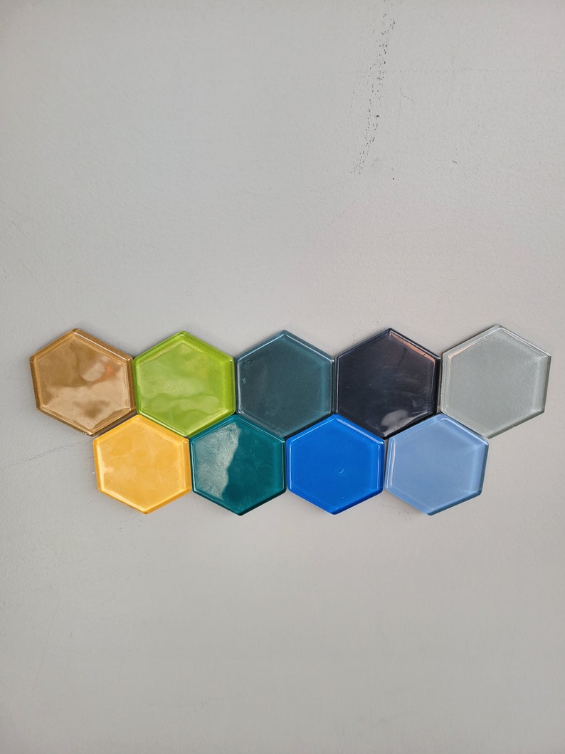 Magnets | Glass | 2" Hexagon | Glossy Brightly Colored - Etsy