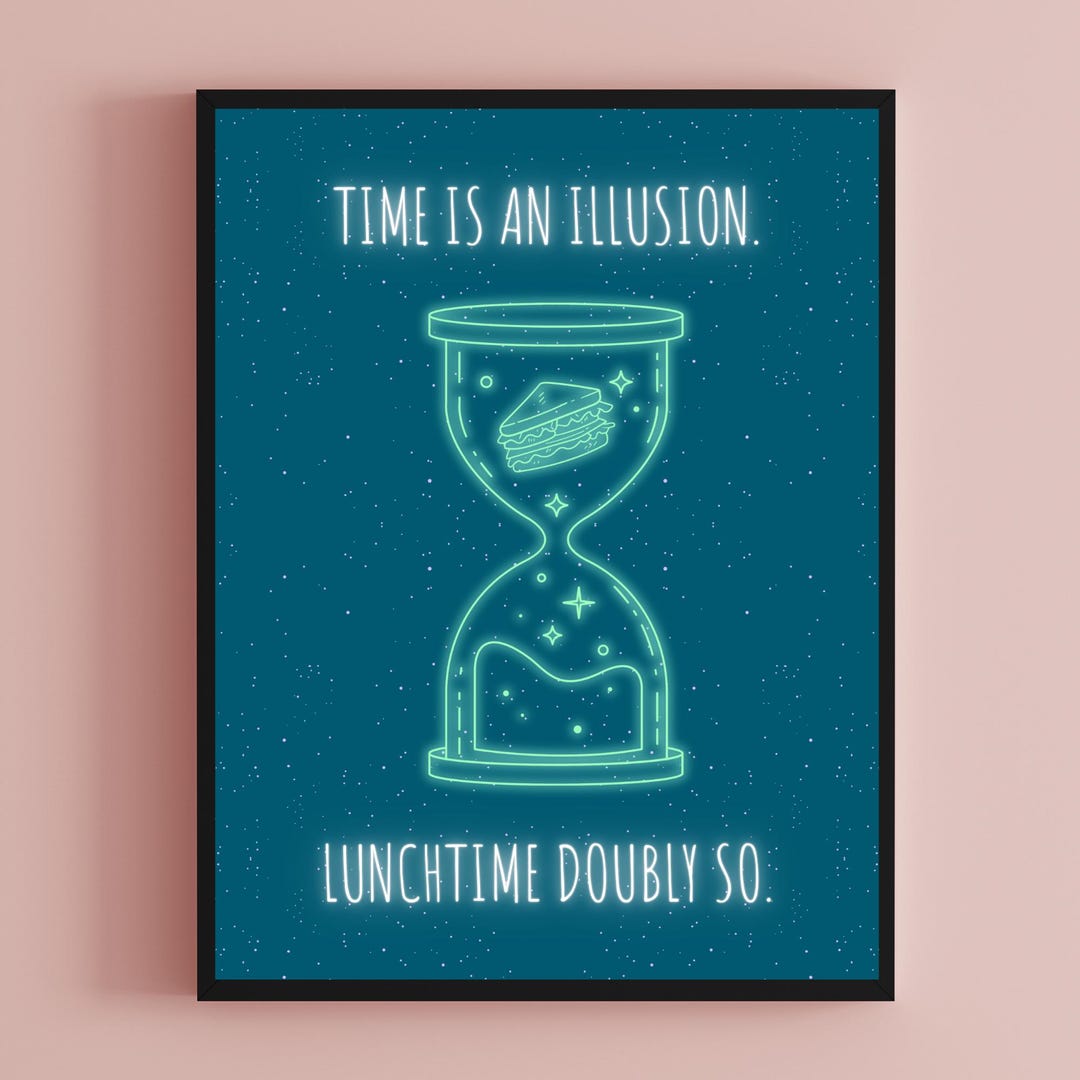 Boho Hitchhiker's Guide to the Galaxy Douglas Adams Funny Quote, "time ...
