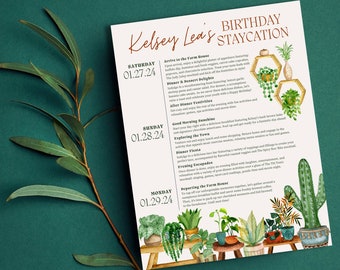 Editable Potted Plant Mocktail Menu, Cocktail Menu Template, Watercolor ...