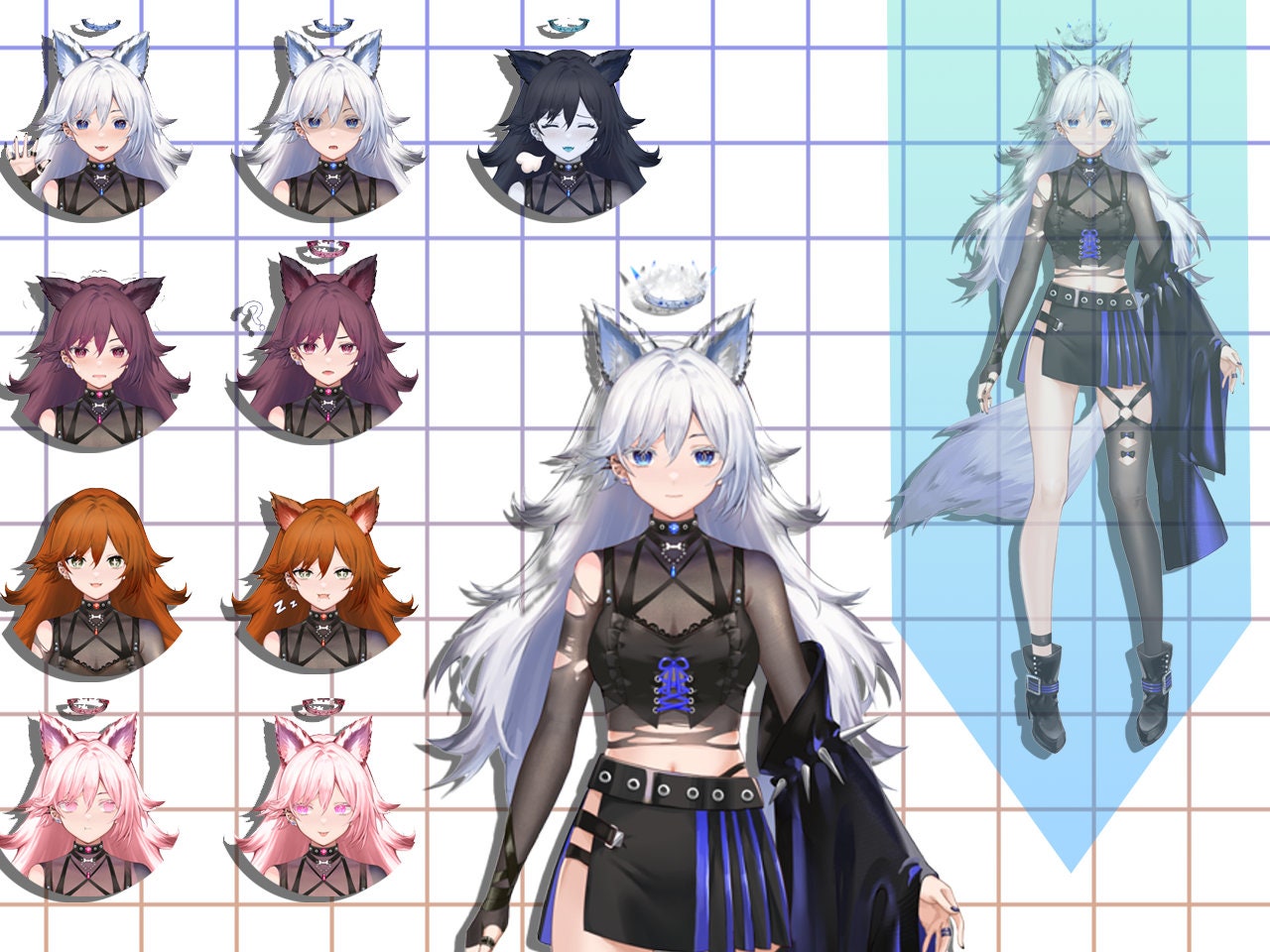 Rigged Vtuber Model: Anime Wolf Girl, Ready to Stream - Etsy
