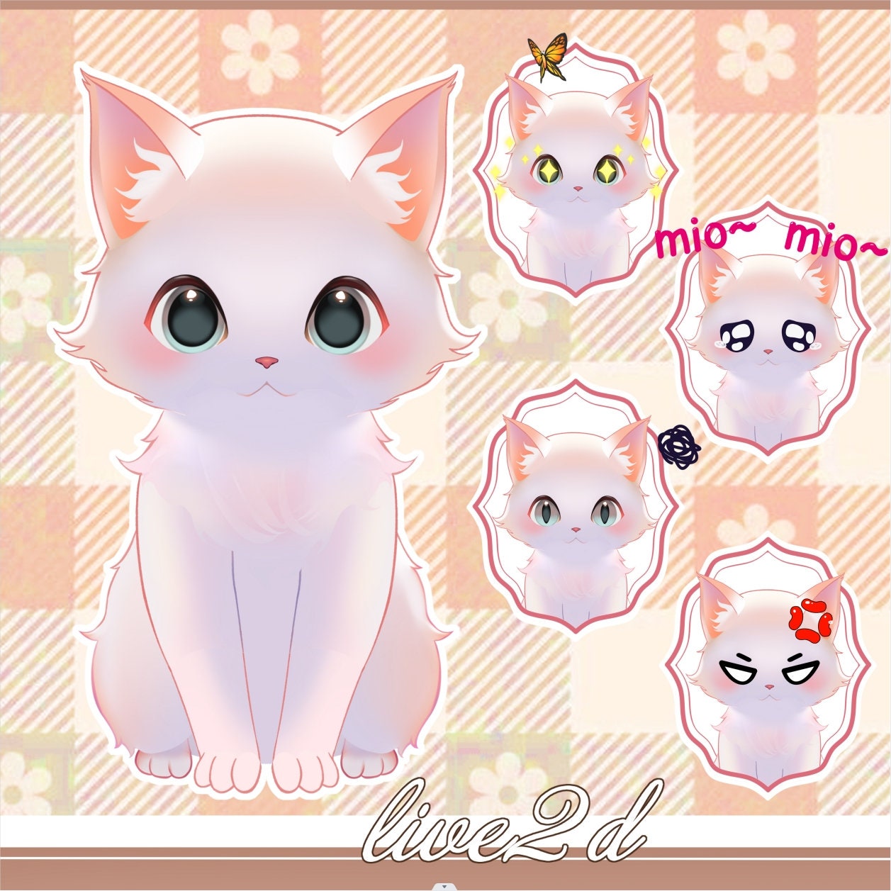 Five Colour Cat Vtuber Model: Fully Rigged Live2d Model - Etsy