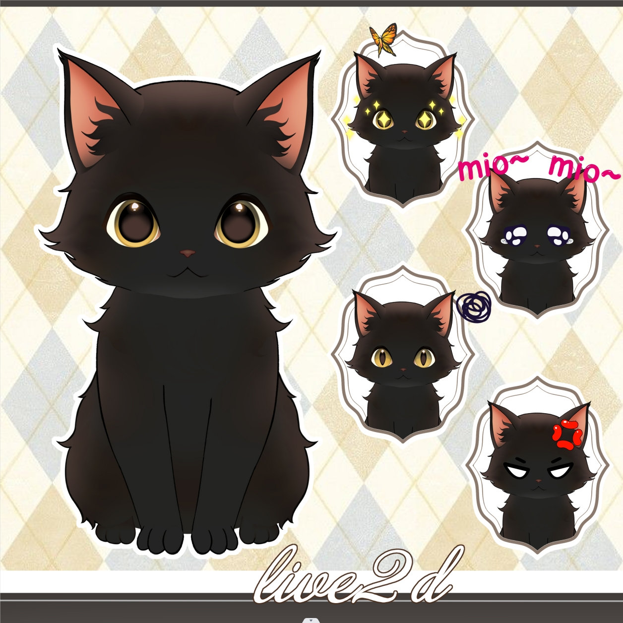 Gato de cinco colores Vtuber: Modelo Live2D totalmente manipulado ...