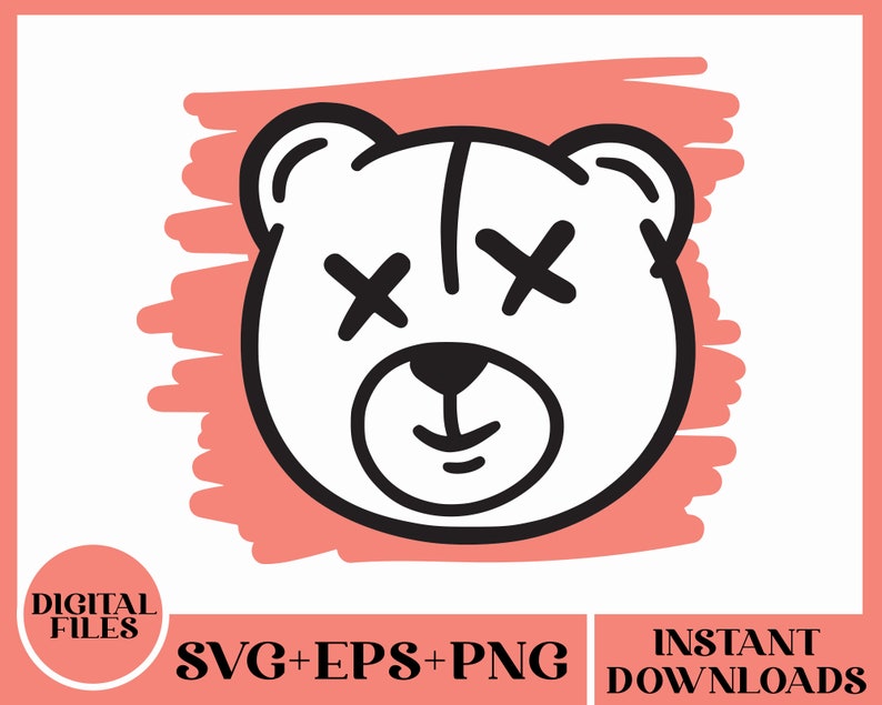 Cute Teddy Bear Svg Teddy Bear Head Svg Smiling Bear Svg Cool Teddy ...