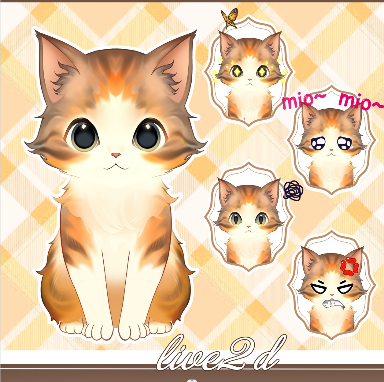 Five Colour Cat Vtuber Model: Fully Rigged Live2d Model - Etsy