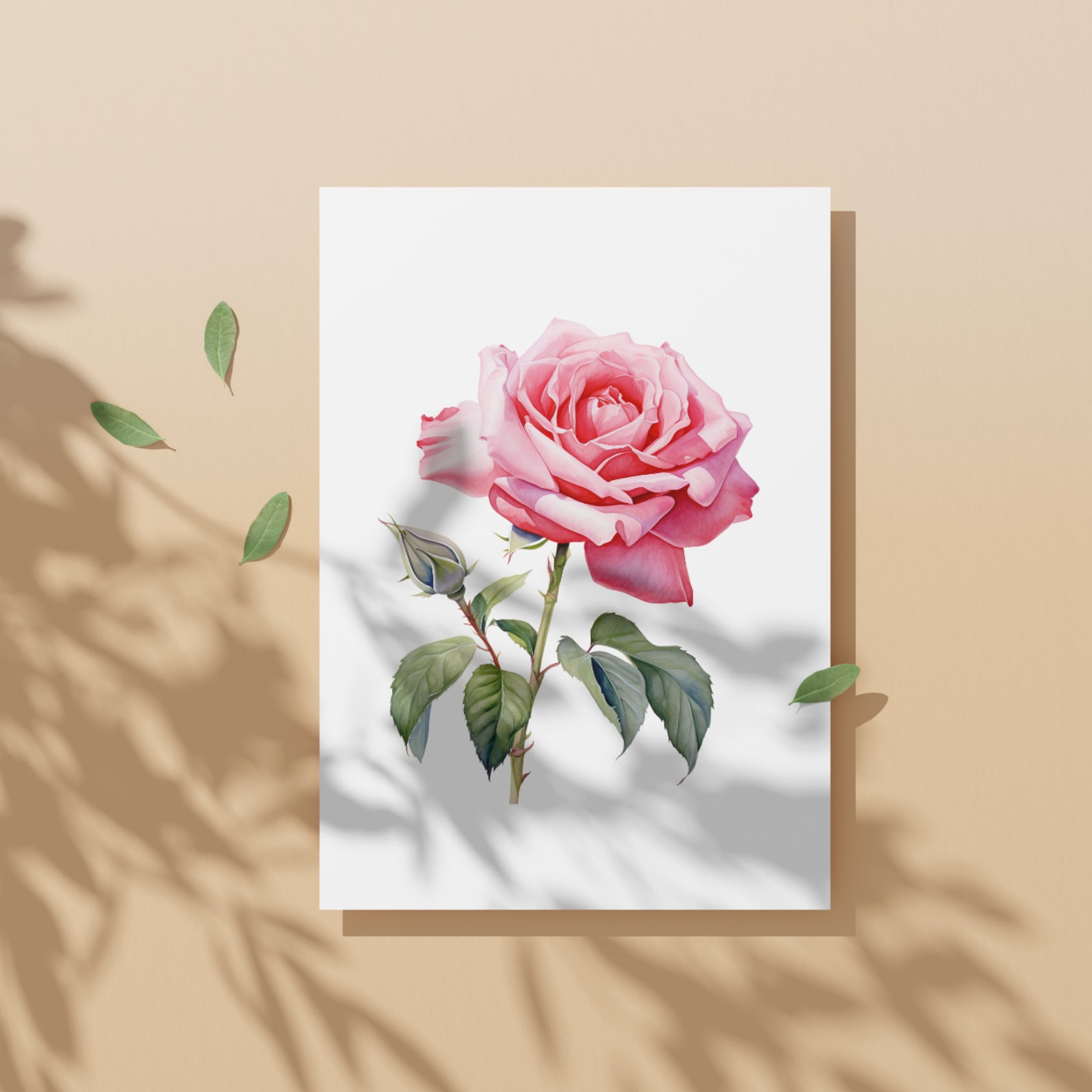 Watercolor Rose Clipart, Pink Floral Clipart, Rose Clip Art, Vintage ...