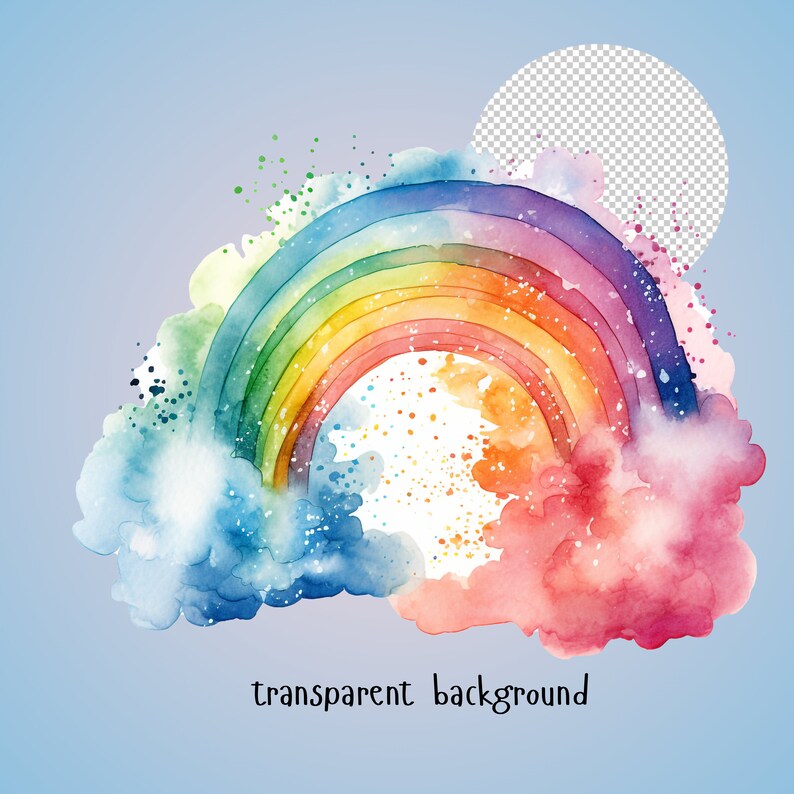 Watercolor Rainbow Clipart Set, Rainbow Clipart, Weather Clipart, Sky ...