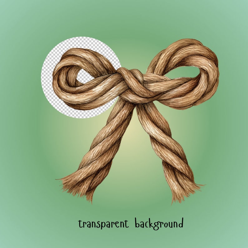 Watercolor Rustic Bows Clipart, Burlap Bows Clipart, Jute Bow Clip Art ...