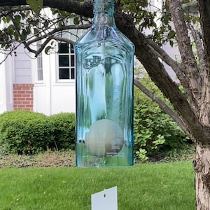 Glass Wind Chime Handmade Up-cycled From Recycled Liquor Bottle - Etsy