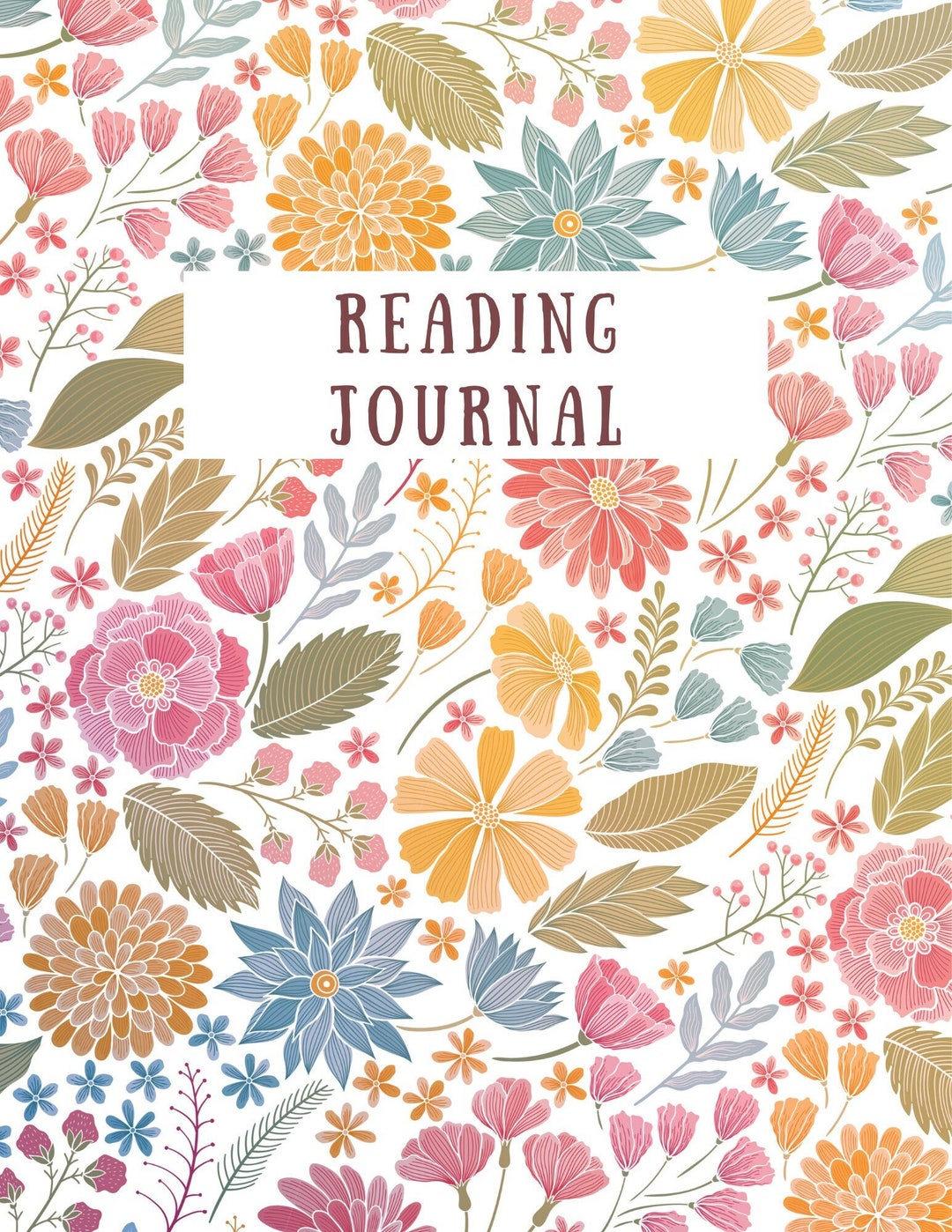 Printable Reading Journal Cover - Etsy