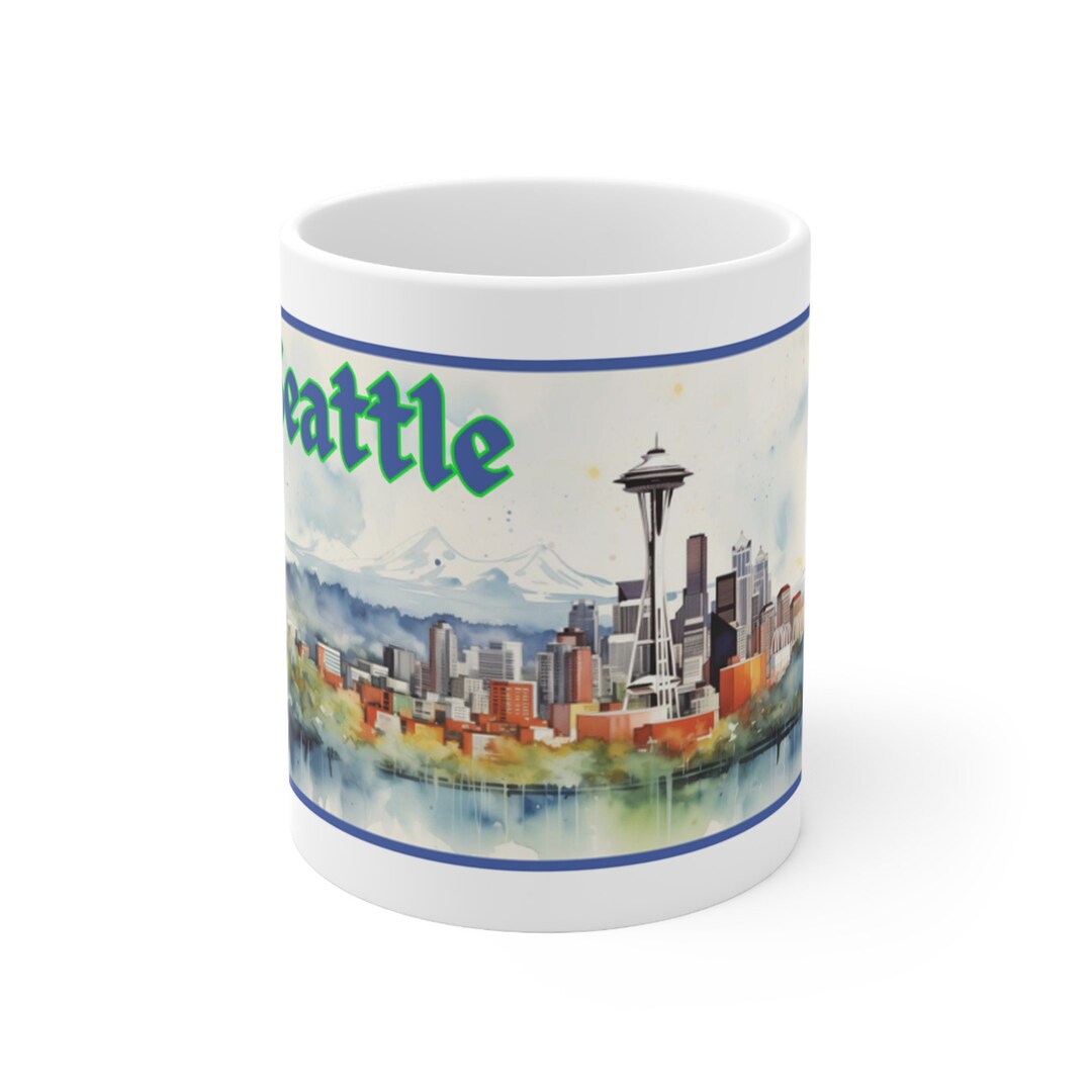 Seattle Waterfront Watercolor Mug - Etsy