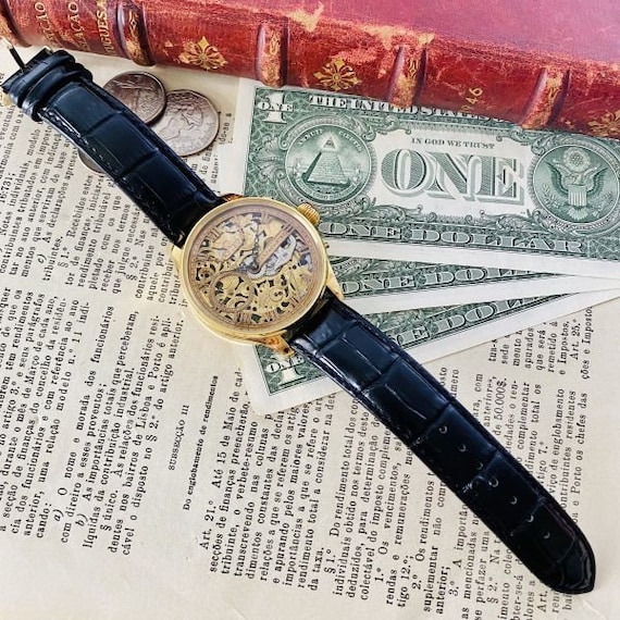 Rolex Engraved skeleton 1940's Rolex 17 jewels manual… - Gem