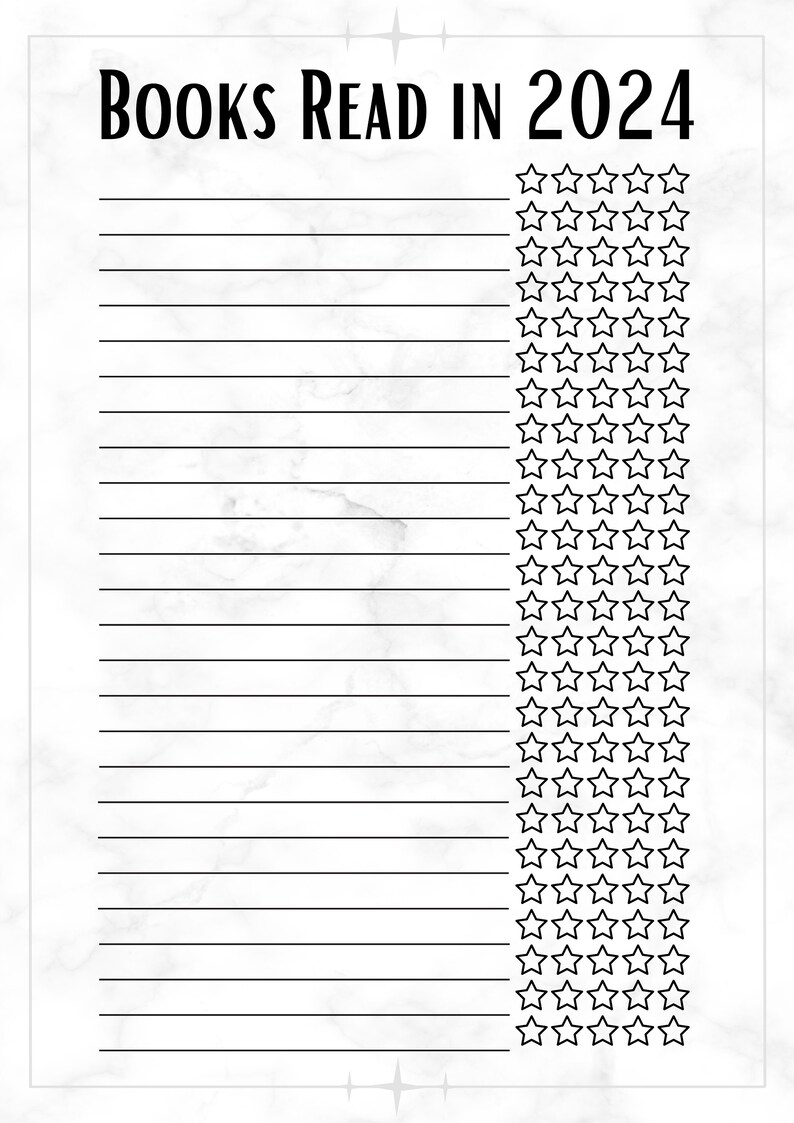 Printable Reading Tracker, Book Tracker, 2024 Bujo, Reading Planner ...