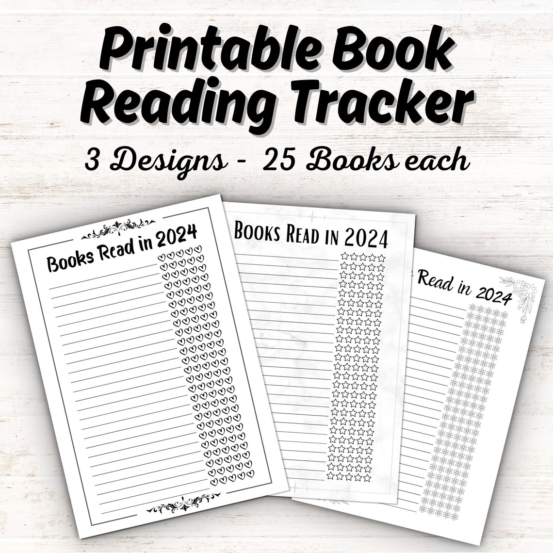 Printable Reading Tracker, Book Tracker, 2024 Bujo, Reading Planner ...