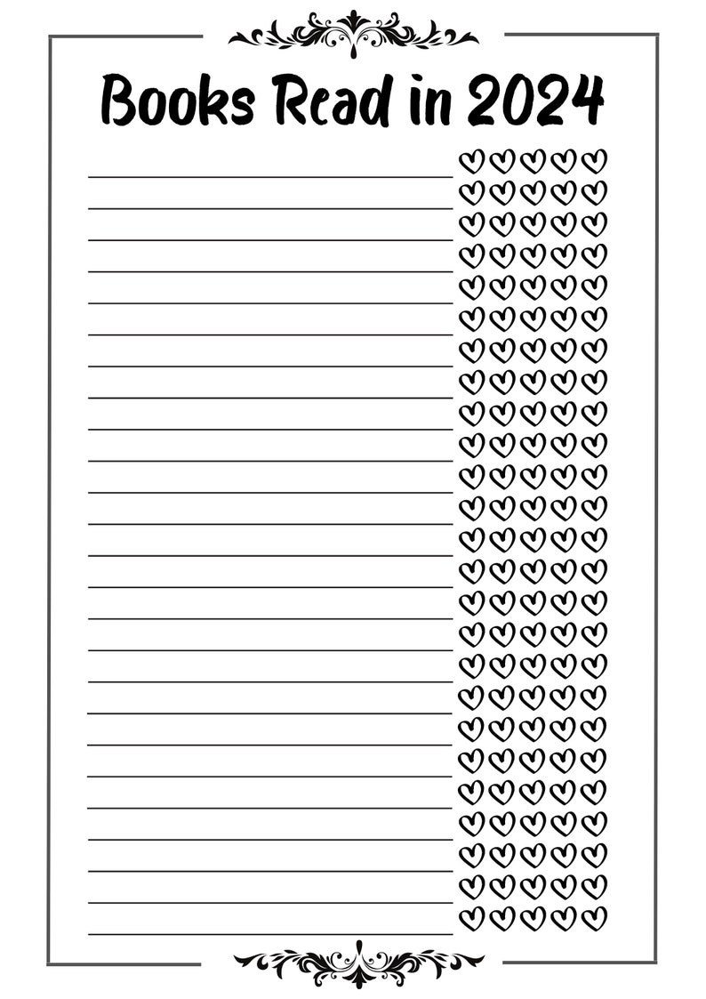 Printable Reading Tracker, Book Tracker, 2024 Bujo, Reading Planner ...