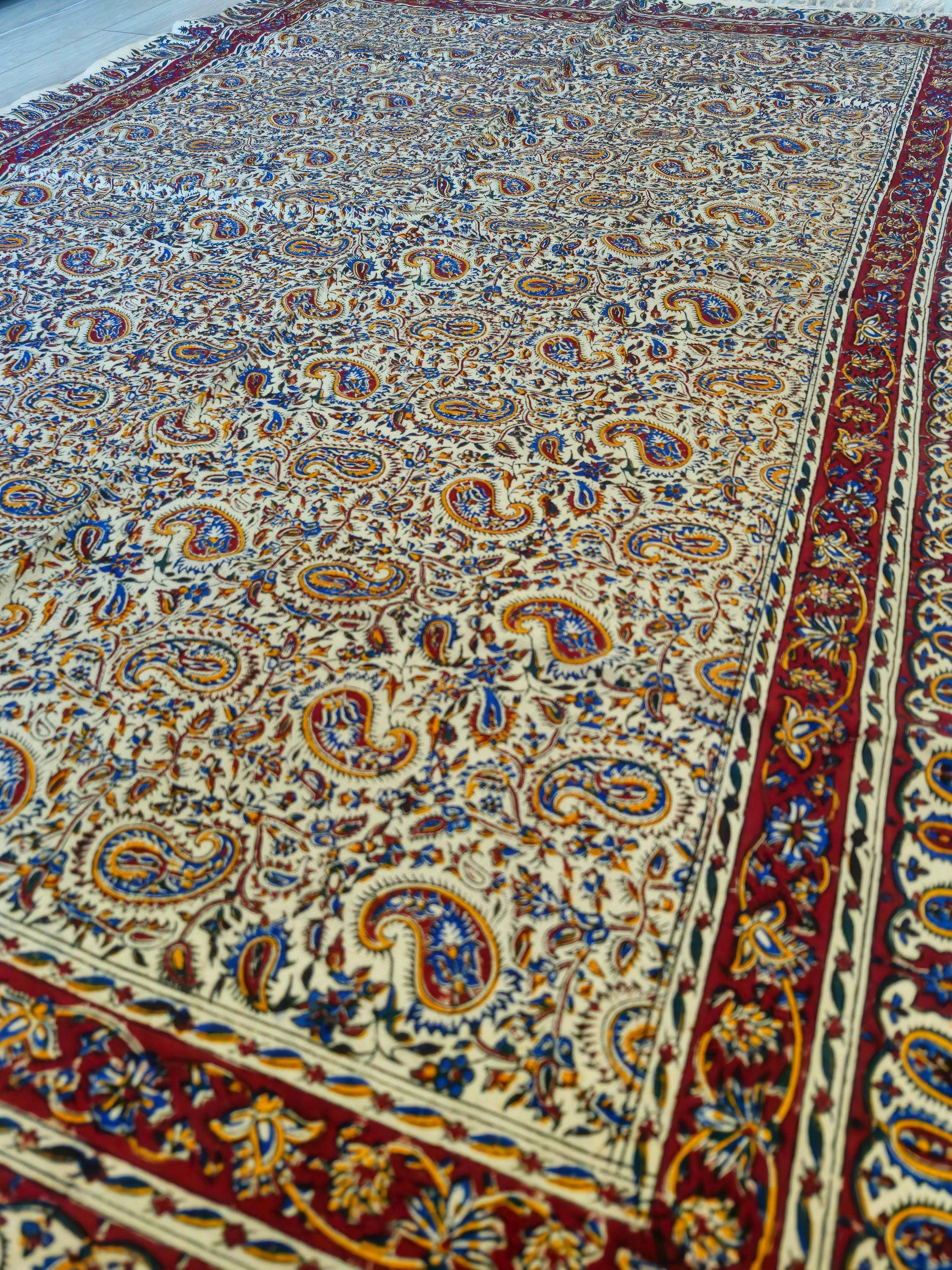 Paisley Ghalamkar Tablecloth 100 X 150 Gorgeous Rectangular Tablecloth ...