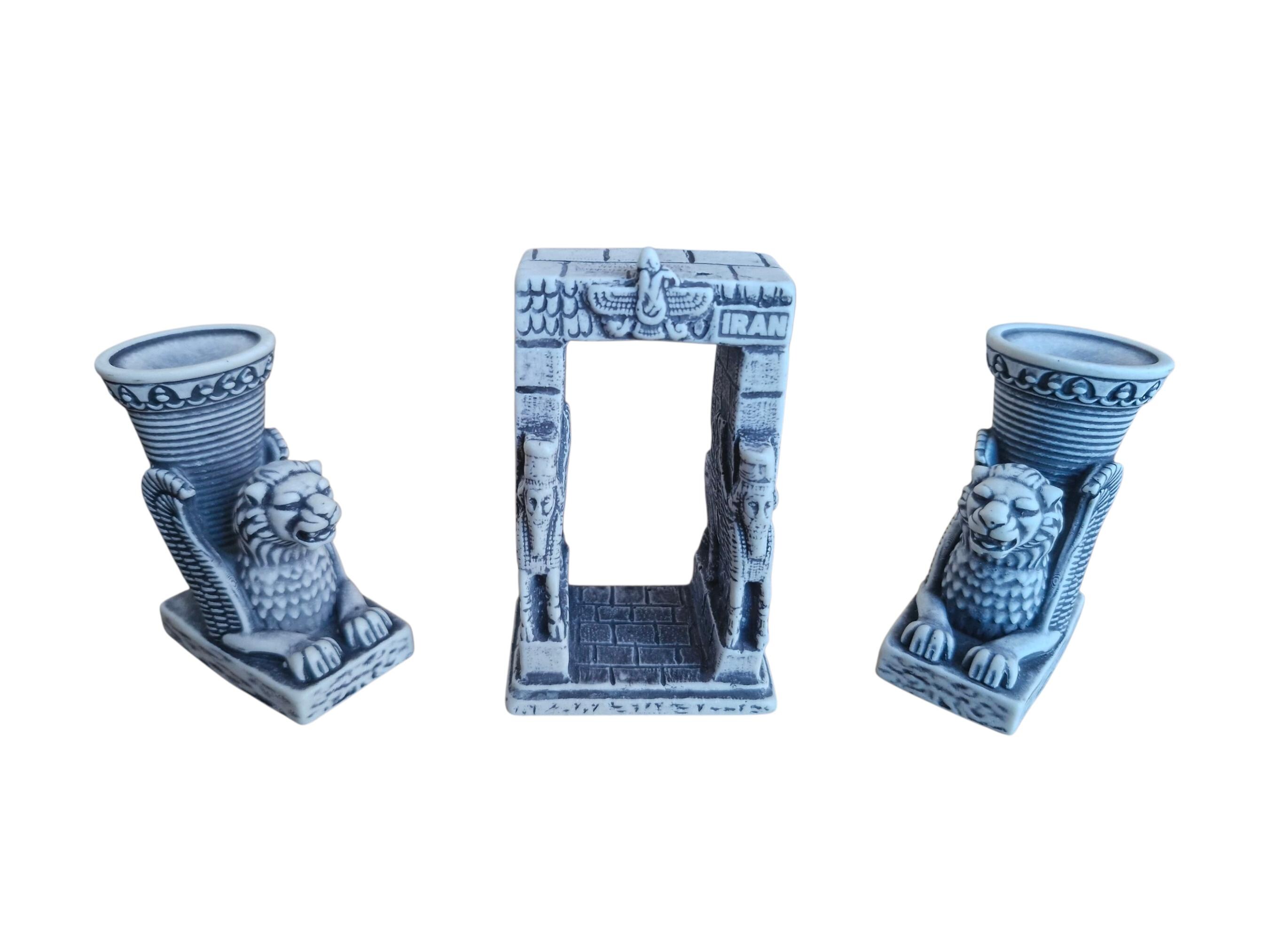 Persian Persepolis Clay Sculpture Set | Nation Gate & Lion Rhyton ...