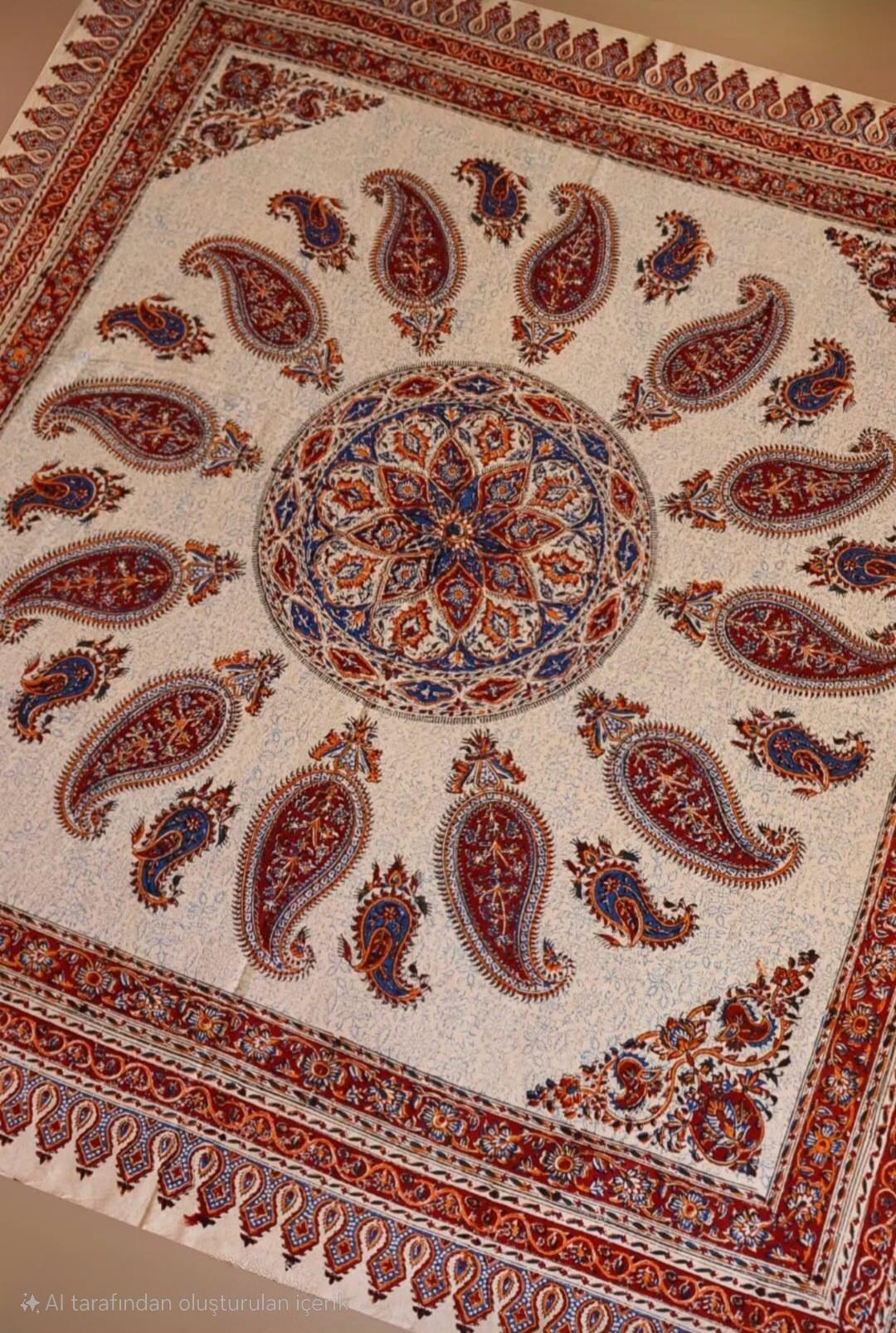 Sun Design Ghalamkar Tablecloth 150 X 150 | Gorgeous Square Tablecloth ...