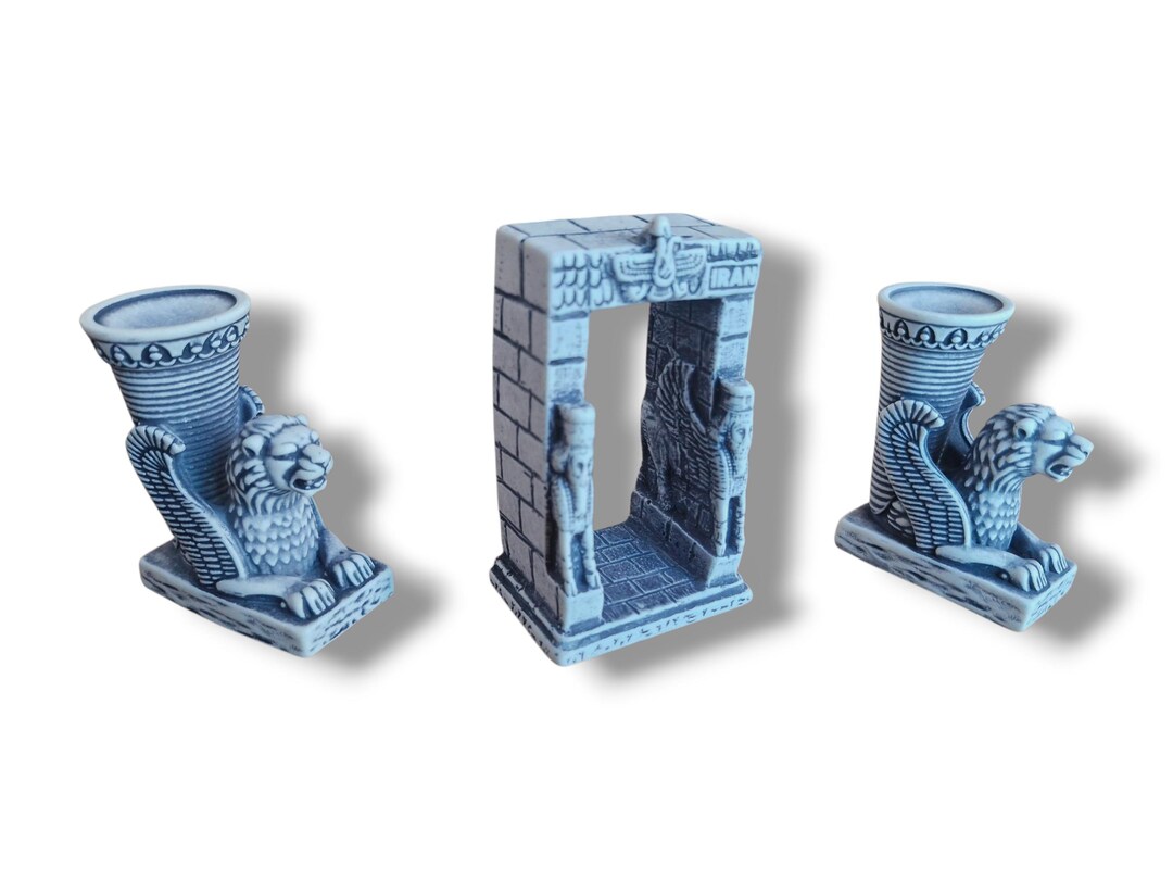 Persian Persepolis Clay Sculpture Set | Nation Gate & Lion Rhyton ...