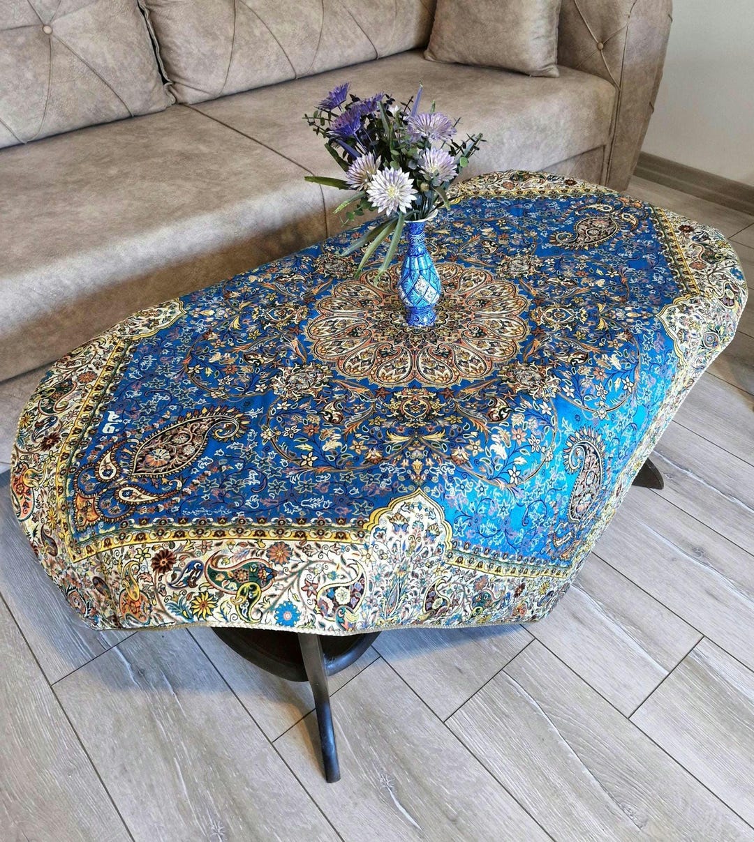 Silk Termeh Tablecloth 100 X 100 | Gorgeous Square Tablecloth | Persian ...