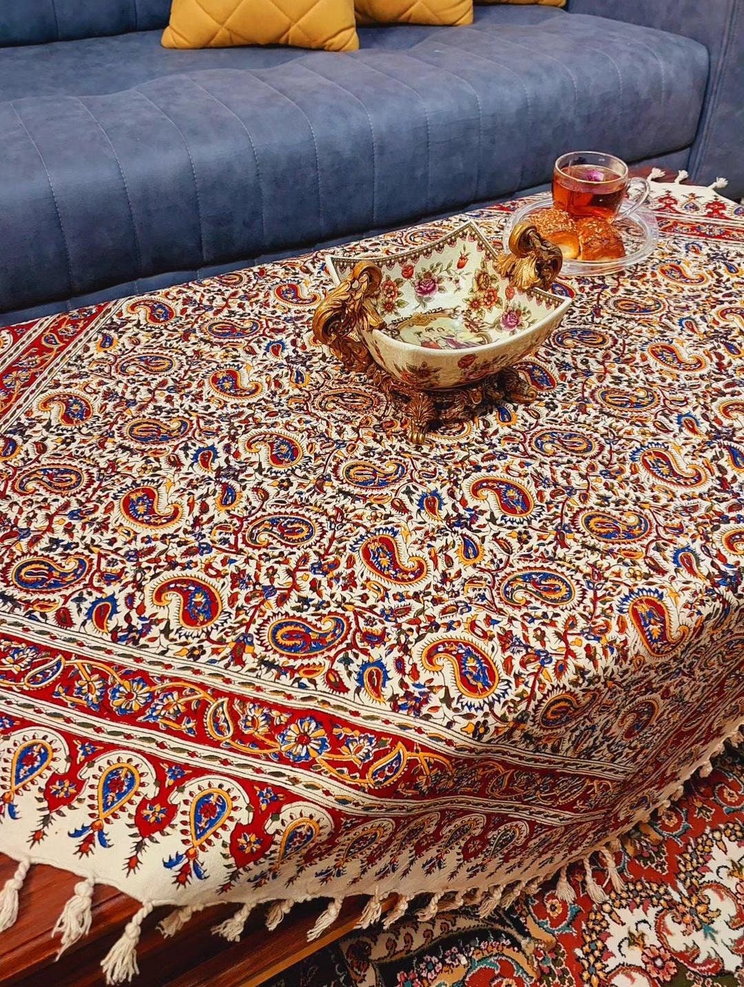 Paisley Ghalamkar Tablecloth 100 X 150 Gorgeous Rectangular Tablecloth ...