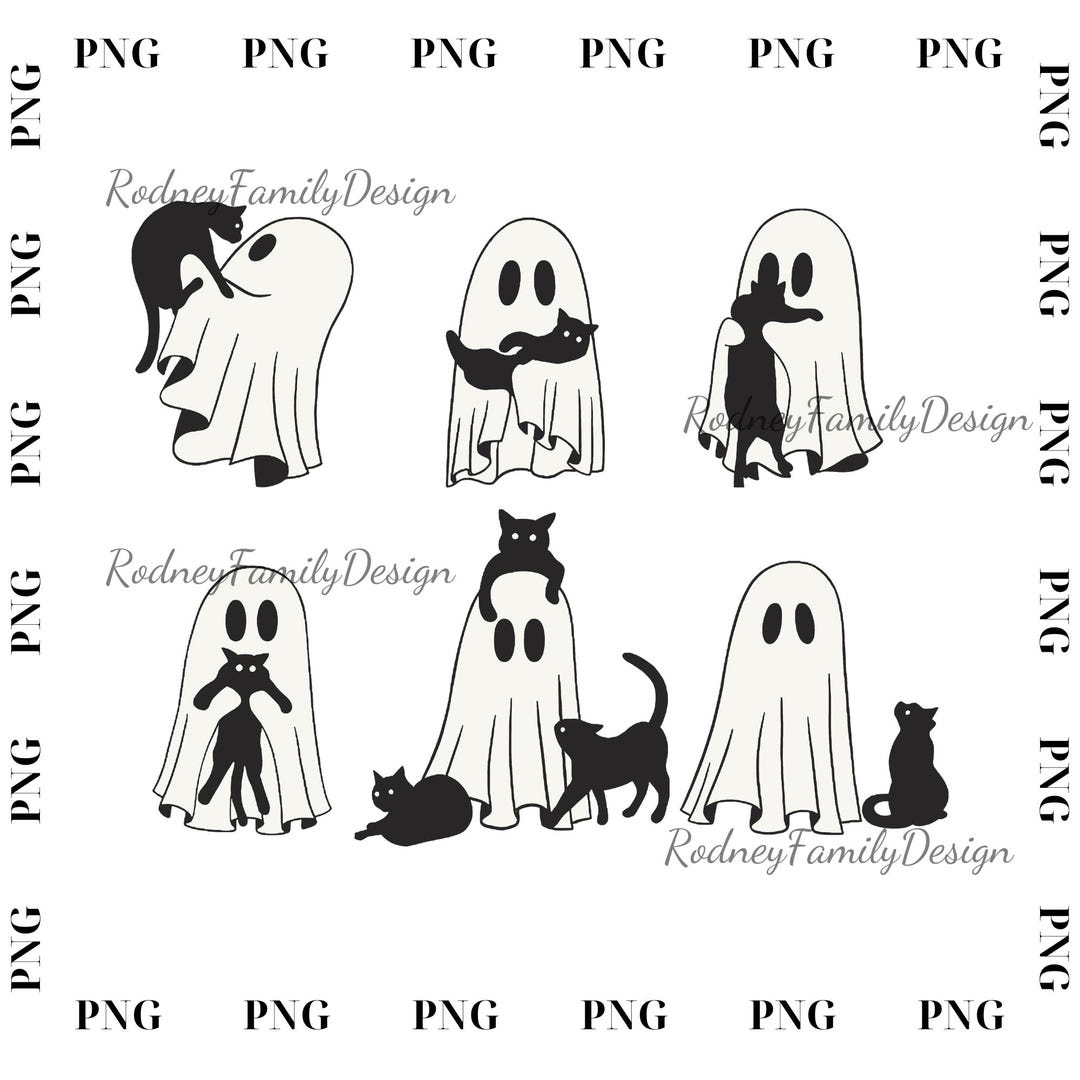 Ghost Cat Png, Cat Ghost Png, Cute Cat Lovers Png, Retro Ghost ...
