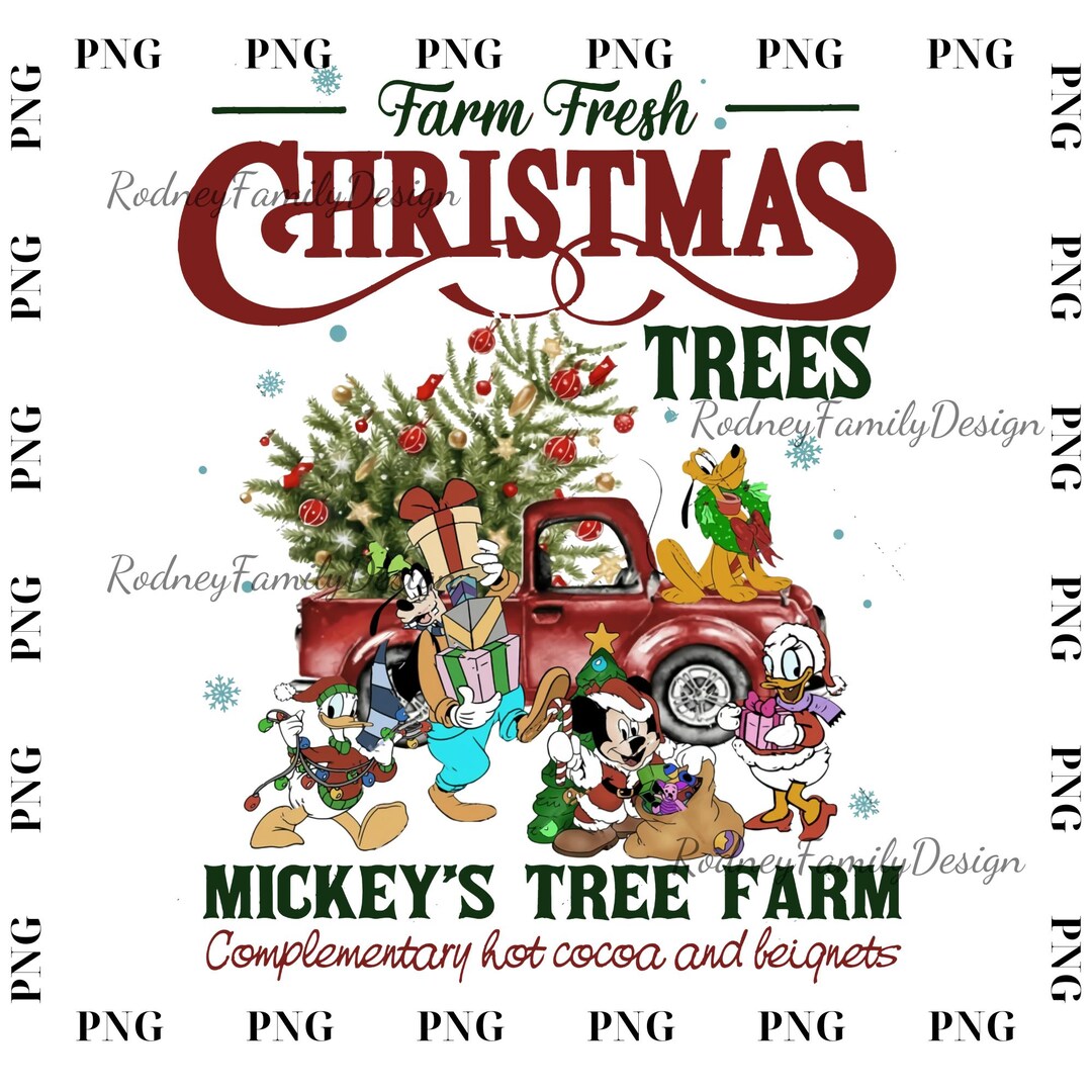 Vintage Disney Farm Fresh Png,mickey's Tree Farm,mickey and Friends ...