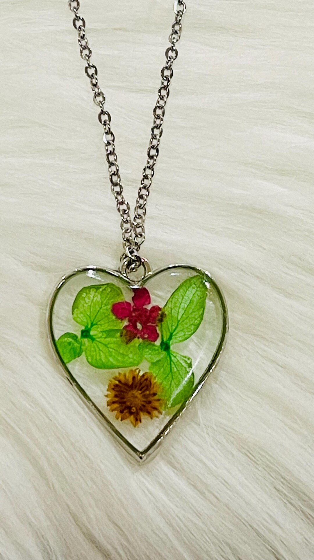 Dried Flower Bezel Necklace – Real Pressed Floral Jewelry | Handmade ...