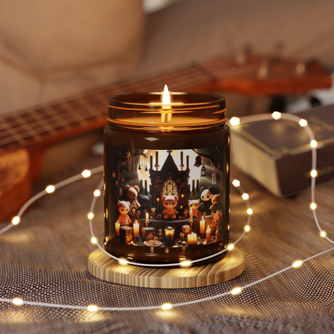 Teddy Bear Seance Candle, Cute Dark Unique Decor Gift, Soy Candle in ...