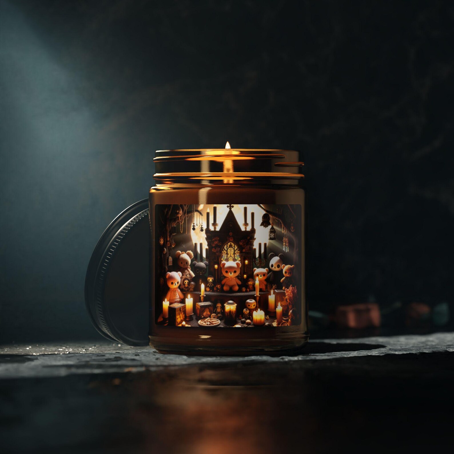 Teddy Bear Seance Candle, Cute Dark Unique Decor Gift, Soy Candle in ...